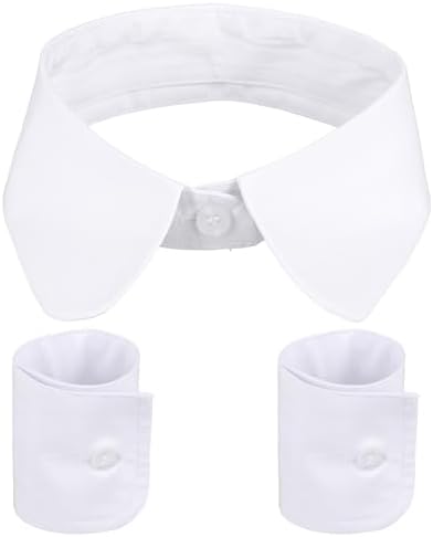 Lusofie Elegant Detachable White Collar & Cuffs Set for Women ...