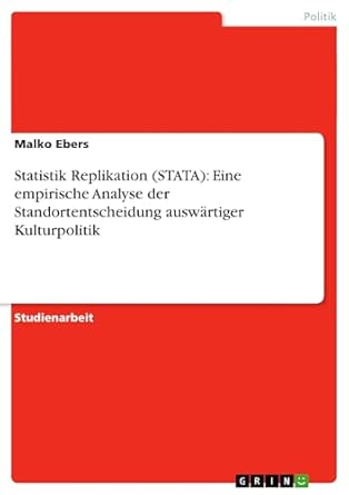 Amazon.com: Statistik Replikation (STATA): Eine empirische Analyse der ...