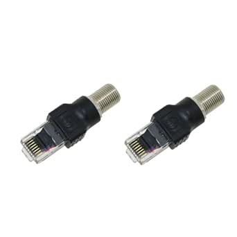 Amazon.com: DGZZI 2PCS Coaxial Connector RF to RJ45 Converter Adapter F Female to RJ45 Male ...