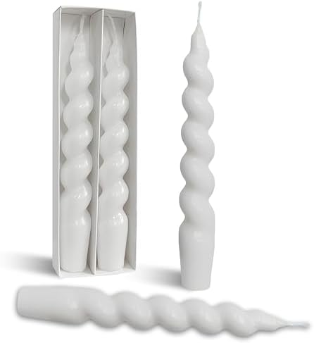 Amazon.com: Spiral Taper Candles Unscented Twisted Candlesticks 7.5 ...
