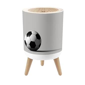Amazon.com: Small Trash Can with Lid black white soccer ball gray ...