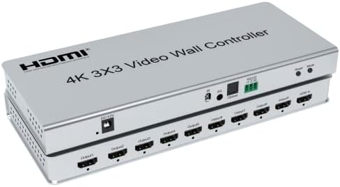 4K 3x3 Video Wall Controller, Video Wall Controller 4k 1x3 1x4 2x3 2x4 3x4 4x4 4x2 HDMI TV Video ...