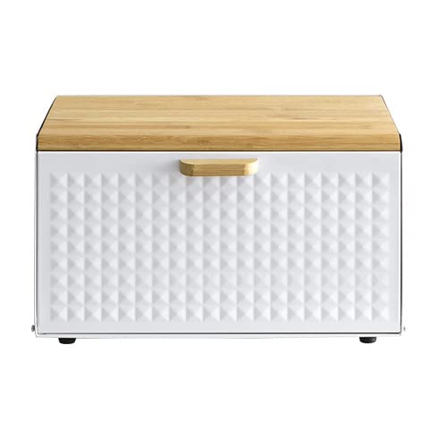 UNIVERSE LIGHTS 2-in-1 Modern Bread Box with Bamboo cutting board lid ...