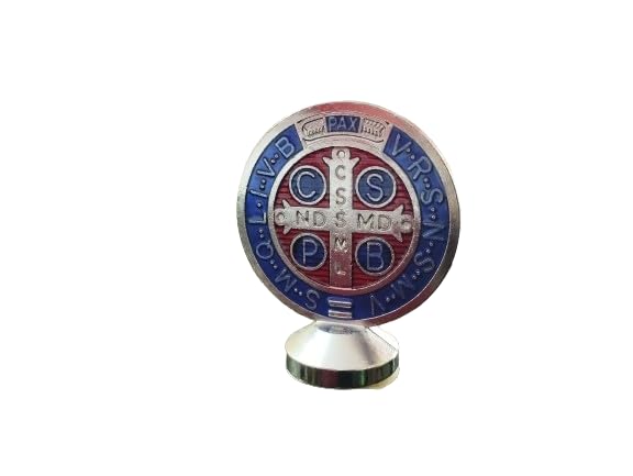 Buy Saint Benedict Benedictine Metal Cross with Blue Enamel 3 Inch ...