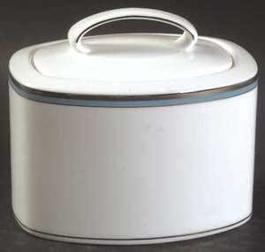 Amazon.com | Kate Spade Library Lane Aqua Sugar Bowl with Lid Platinum ...