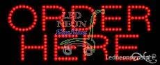 Amazon.com: Order Here LED Business Sign 11" Tall x 27" Wide x 1" Deep ...