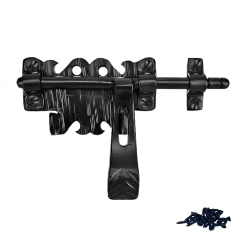 Amazon.com: 6.75 inch Decorative Bolt Latch- Black - Small Latch - Gate ...