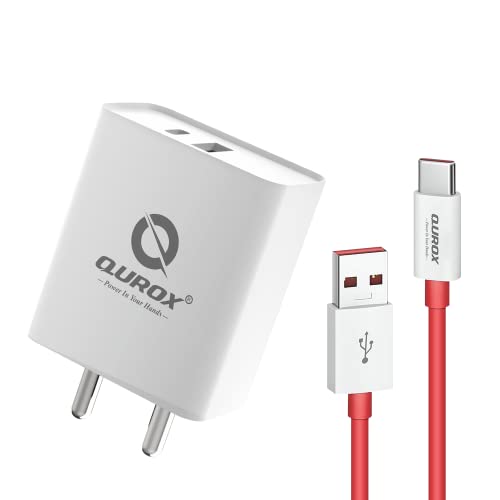 QUROX 45 W GanN 8A Multiport QC+PD Charger Fire Volt with Detachble ...