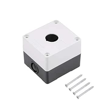 uxcell Push Button Switch Control Station Box 22mm 1 Button Holes White ...