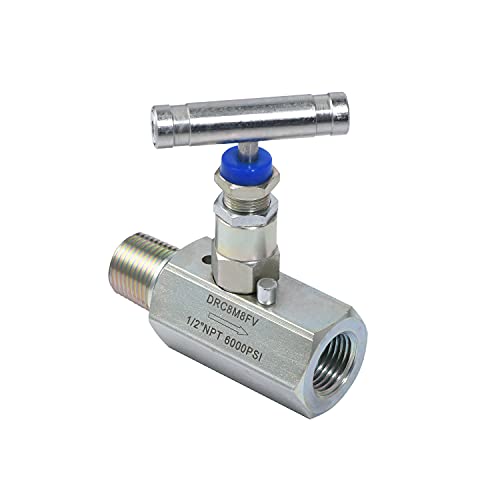 Hex Body Straight Needle Valve - Metal Seat Carbon Steel 1/2" Male NPT ...