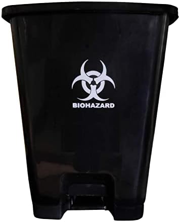 blueshark enterprise® BIOHAZARD Plastic Pedal Dustbin 30 Liter (Black ...