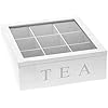 Amazon.com: Bamboo Tea Bag Storage Box With Clear Lid - Rustic ...