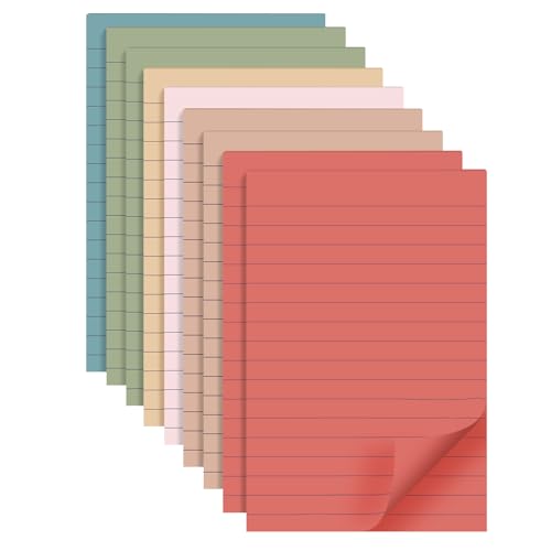9 Pads Lined Sticky Notes 4x6 in Post, Vintage Colors Self Pad - Want ...