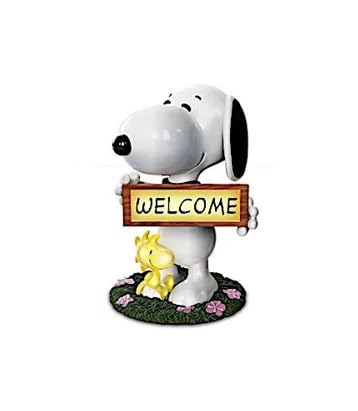 Amazon.com : PEANUTS Snoopy And Woodstock Solar-Powered Welcome Sign ...