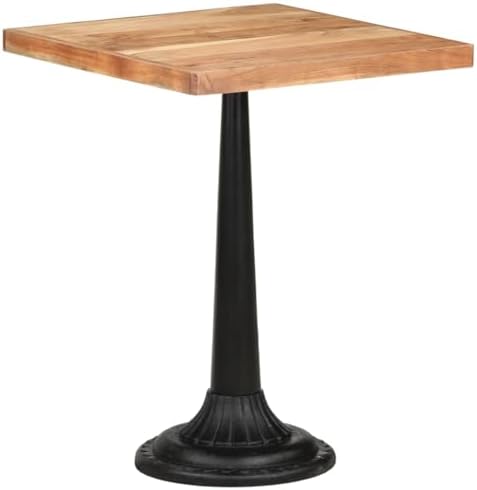 vidaXL - Solid Acacia Wood Bistro Table Brown 60x60cm with Cast Iron ...