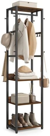 Amazon.com: VASAGLE Coat Rack, Freestanding Hall Tree with Shelves ...