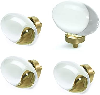 CLCTK 8 Pack Champagne Crystal Cabinet Knobs, Gold Cabinet Knobs Glass Knobs for Dresser Drawers ...