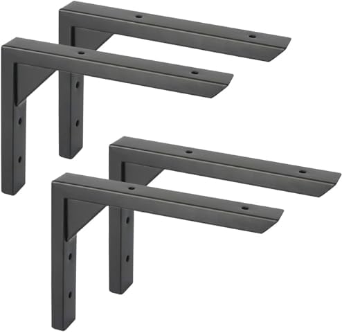 4 Pack Shelf Brackets, 8 Inch Heavy Duty Shelf Support Wall Hanging ...
