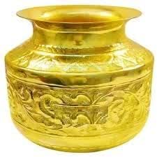 Pure Brass Water Pot Gold Plated Round Shaped Brass Ghada Gold Coated ...