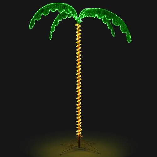 Amazon.com: Goplus 7.5 FT Lighted Palm Tree, Tropical Christmas Tree ...