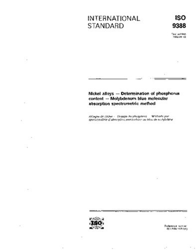 ISO 9388:1992, Nickel alloys - Determination of phosphorus content ...