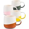 Amazon.com: Ceramic Coffee Mug Set - Large Stoneware Cups - Hand ...