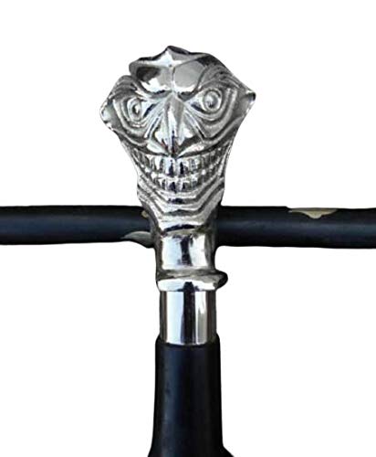 DECORATIVE GIFTS Laughing Steampunk SILVER JOKER Walking Stick Cane ...