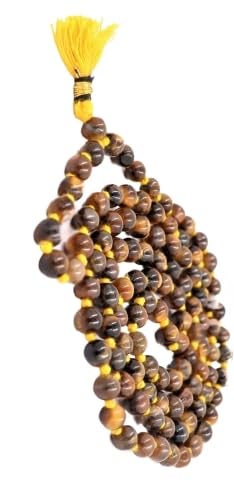 DeepMines Tiger Eye Mala Original IGL Lab Certifed Golden Brown Colour ...