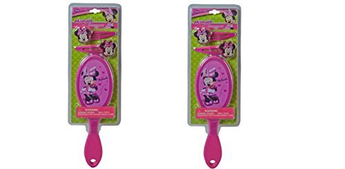 Amazon.com : Disney Minnie Mouse Hair Brush with Clip Set x 2 Set ...