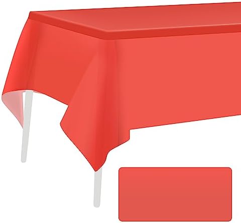 HXMJIED Rectangle Red Table Cover, 137 x 274 cm Party Rectangle ...