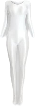 Amazon.co.jp: MJINM 長袖全身タイツ つま先覆うストキング Uネックレオタード 伸縮性 極薄素材 激密着 目立つレース ...