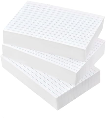Amazon.com : Amazon Basics Ruled Lined Index Note Cards, 500 Count, 5 ...