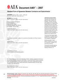 A401 Standard Form of Agreement between Contractor Subcontractor: AIA ...