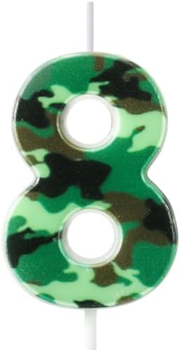 Amazon.com: MTLEE Camo Number Birthday Candles Army Themed Birthday ...