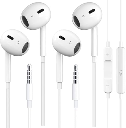 Amazon.com: 2 Pack Wired Headphones for iPhone Earbuds with 3.5mm Plug ...