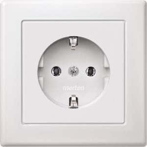 Merten M-Smart SCHUKO Socket Outlet with Complete Cover Plate, Screw-in ...