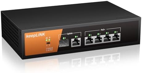 Amazon.co.jp: keepLiNK 6-Port PoE Switching Hub 10/100/1000Mbps Gigabit ...