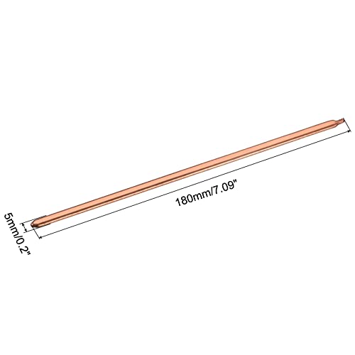 PATIKIL Flat Copper Pipe Heatsink 180mm x 5mm x 3mm with Thermal Fluid ...
