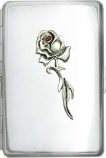 Amazon.com: 100mm "Long Rose" Cigarette Case / Stash holder - Silver ...