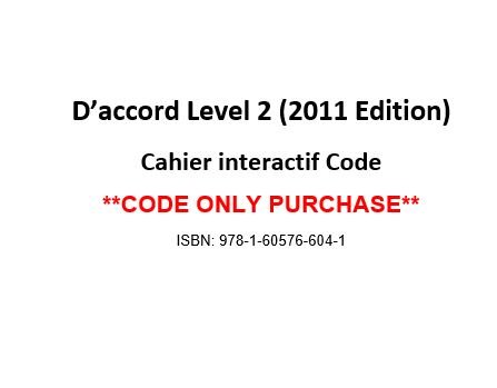 D'accord! Level 2 Cahier Interactif Code - Cahier Interactif CODE ONLY ...