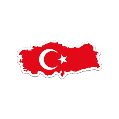 Amazon.com: Turkish Shaped Turkey Flag Sticker Decal - Self Adhesive ...