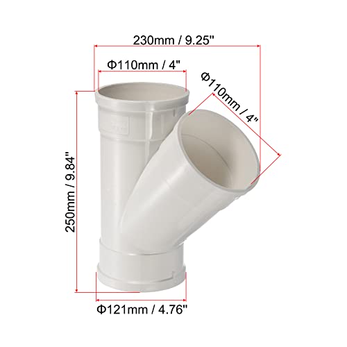 PATIKIL 4″ Wye Pipe Fittings, Y-Shape Splitter Duct Hose Connector for ...