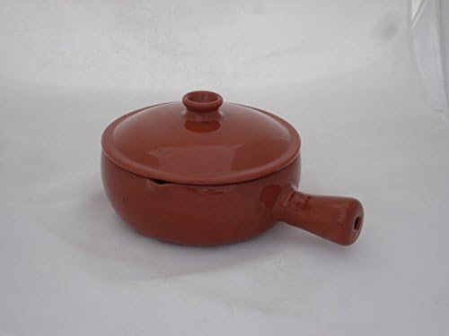 Amazon.com: Honey Brown Glazed 3ltr Spanish Terracotta Handled Pan with ...