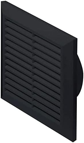 Prostko LTD Black Air Vent Grille 170mm x 170mm with 100mm Duct Pipe ...