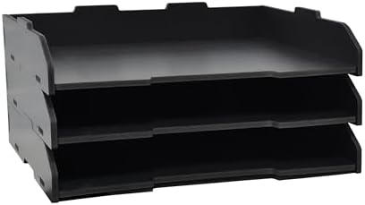 A3 Stackable Paper Tray, 3 Tier Desk File Organizer, Desktop Organizer ...