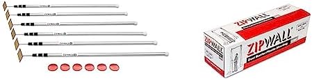 ZipWall SLP6-PK2 12' Loaded Poles for Dust Barriers, 12 Pack & ZipWall ...