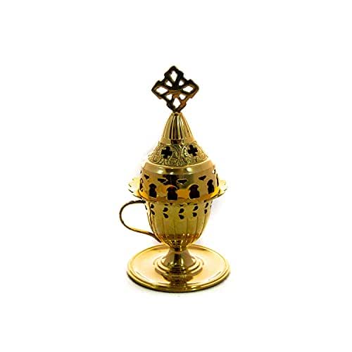 Amazon.com: Christian Brass Table Oil Vigil Lamp with Cross, Hand ...