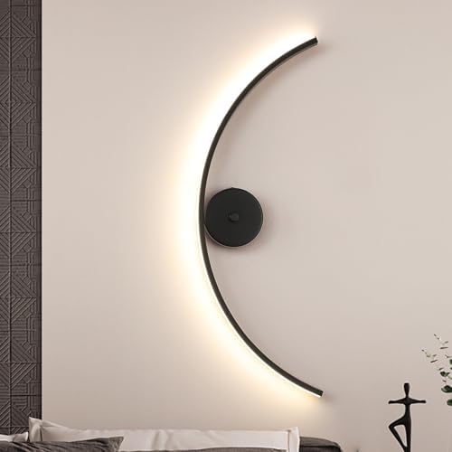 Black Modern LED Wall Light Fixture,24Inch Metal Linear Wall Mounted ...