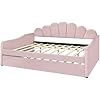 Amazon.com: SOFTSEA Full Daybed Frame with Trundle, Velvet Upholstered ...