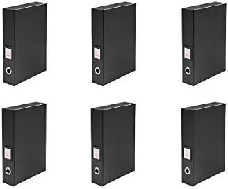 OSCO Black Faux Leather Box File | 6 Pack | Document Storage ...